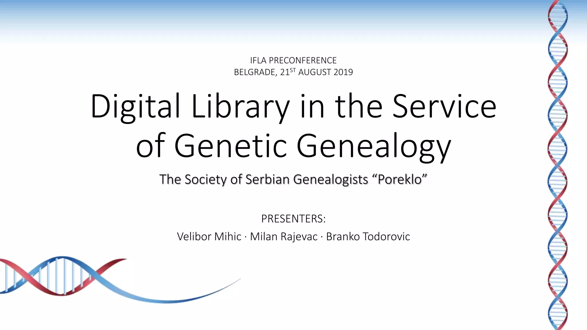 Velibor Mihic, Milan Rajevac, Branko Todorovic, Digital Library in the ...