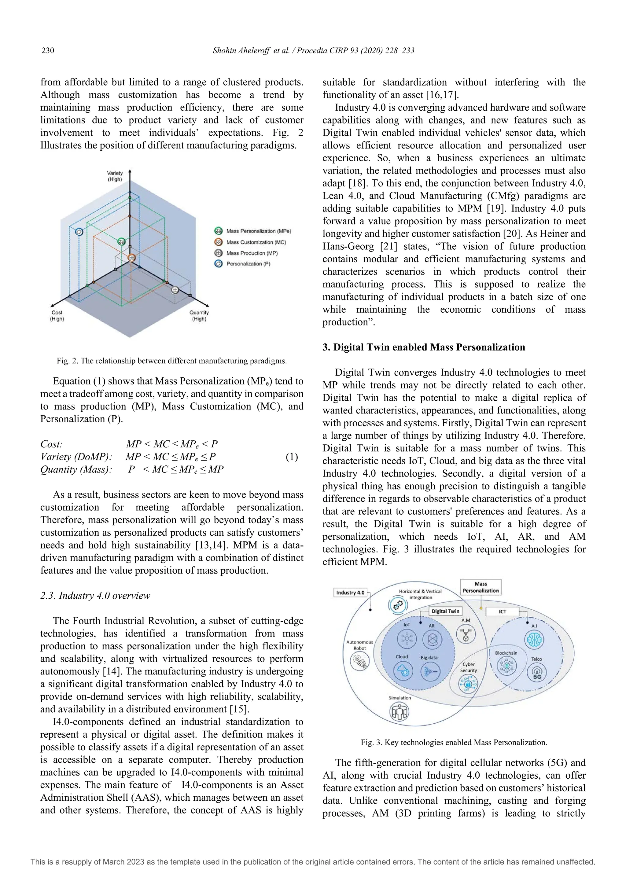 A Digital Twin Reference for Mass Personalization | PDF