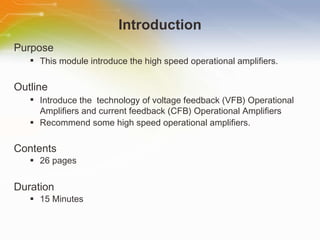 High Speed Operational Amplifier | PPT