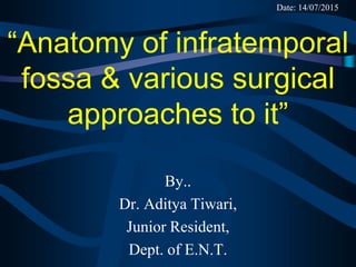 Surgical anatomy of Infratemporal fossa. by Dr. Aditya Tiwari | PPTX