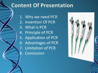 Polymerase Chain Reaction (PCR) | PPTX