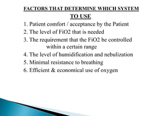 OXYGEN DELIVERY DEVICES - Dr ADIL FAROOQ | PPSX