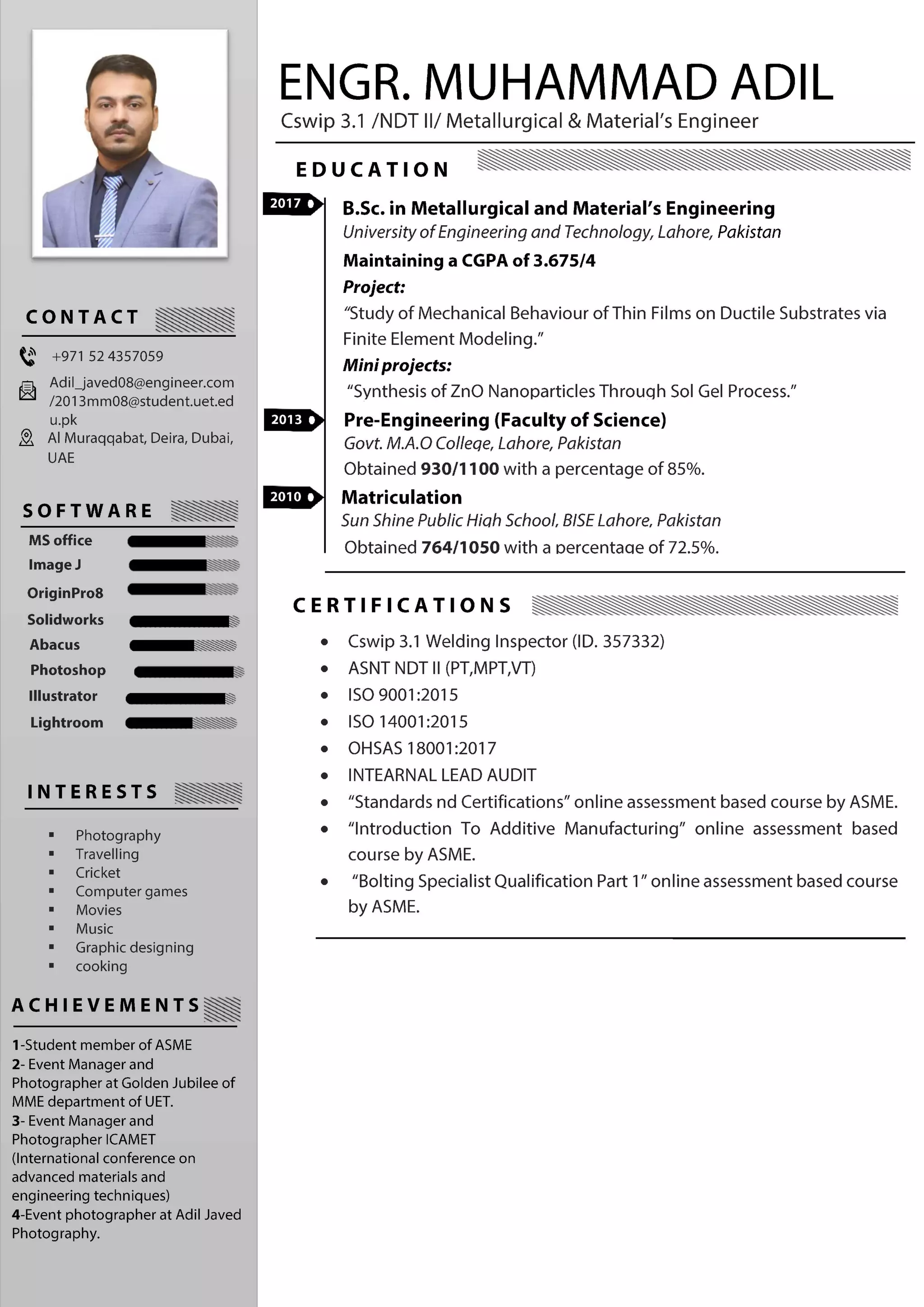 Adil qa qc_materials_engineer_resume_sw | PDF