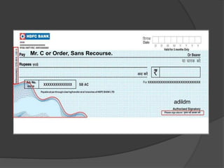 endorsement of cheques | PPTX