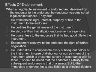 endorsement of cheques | PPTX