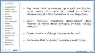 PHARMACEUTICAL WASTE MANAGEMENT IN INDIA | PPTX
