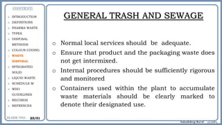 PHARMACEUTICAL WASTE MANAGEMENT IN INDIA | PPTX