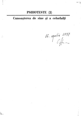 Adina chelcea psihoteste 2 | PDF