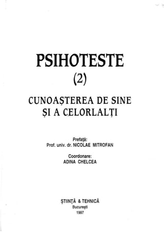 Adina chelcea psihoteste 2 | PDF