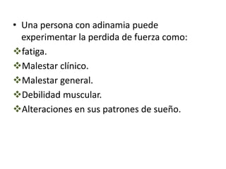 presentación de adinamia características y definición | PPTX