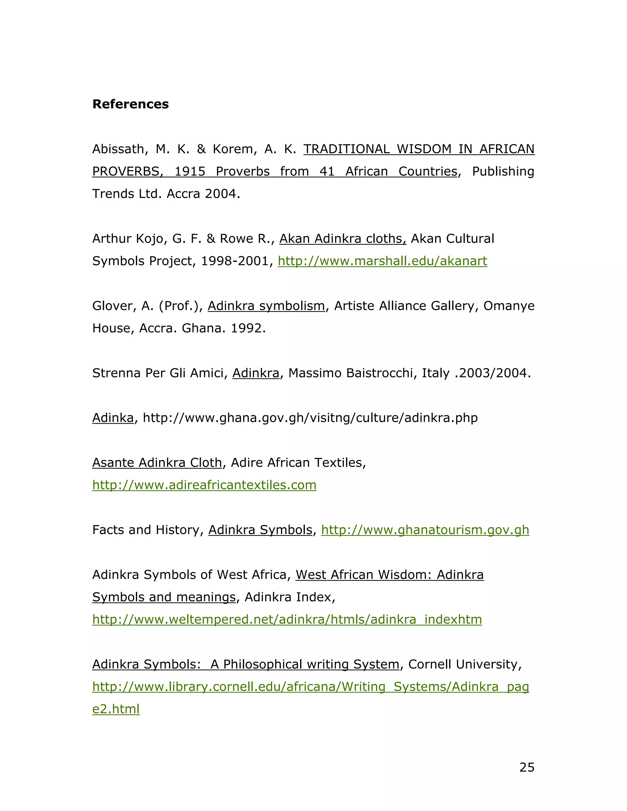 Adinkra cultural symbols of the asante people | PDF