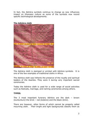 Adinkra cultural symbols of the asante people | PDF