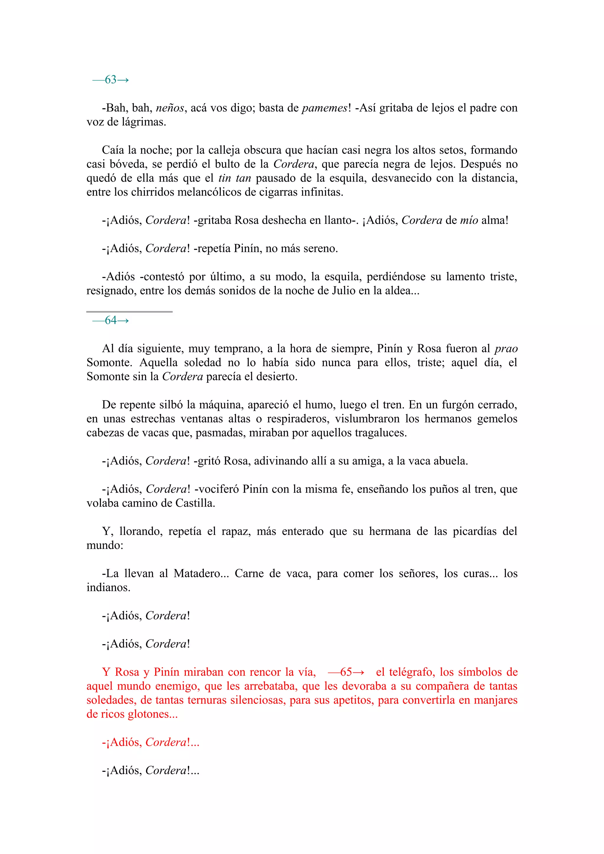 Adios cordera. una explicación de técnicas realistas | PDF
