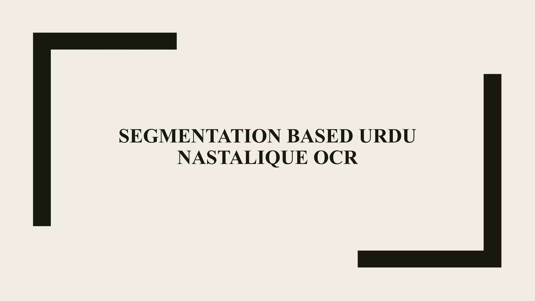 OCR for Urdu translation | PPT