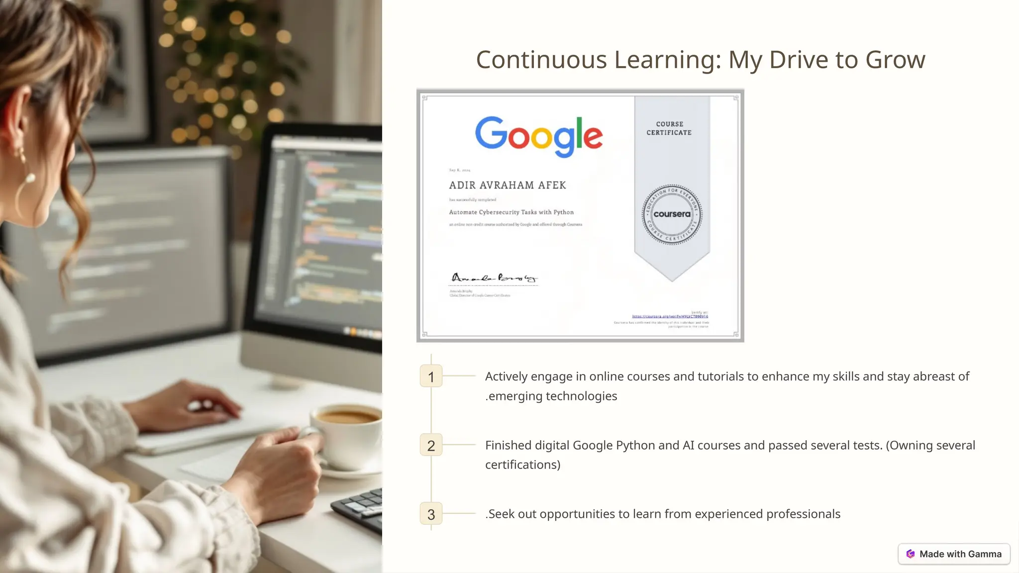 Adir Afek- my presentation portfolio 💼. | PPTX