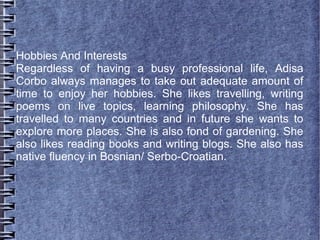 Adisa corbo a woman with a rich career profile | PPT