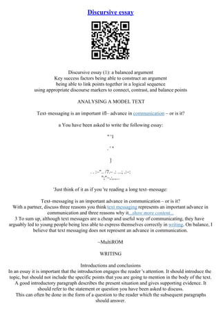 A Discursive Essay | PDF