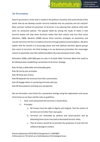 A Discussion On Terrorism As A Contemporary Criminological Issue. | PDF