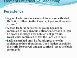A discussion on the meaning and elements of effective leadership | PPTX