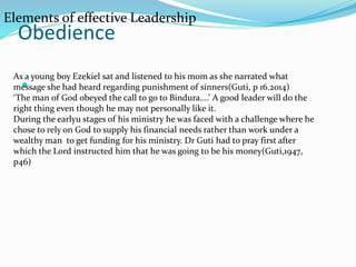 A discussion on the meaning and elements of effective leadership | PPTX