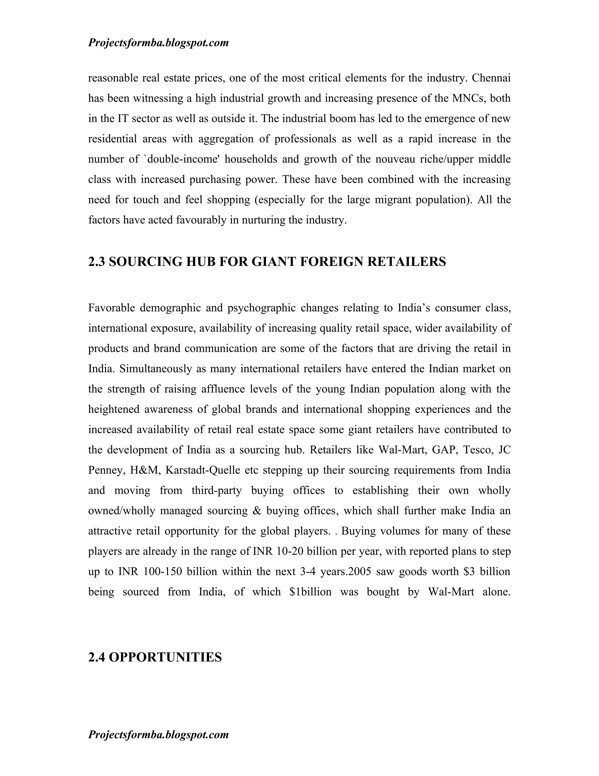 A dissertation report on indian retail industry trends | DOC