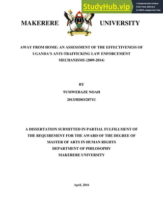 A DISSERTATION SUBMITTED IN PARTIAL FULFILLMENT OF THE REQUIREMENT FOR ...