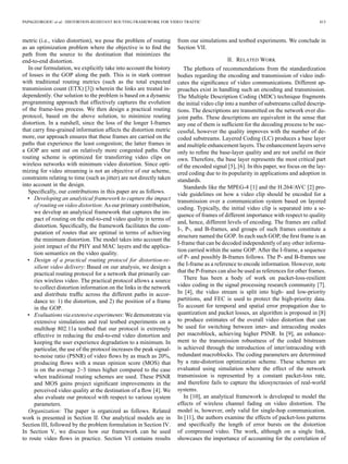 A Distortion-Resistant Routing Framework for Video Traffic in Wireless Multihop Networks | PDF