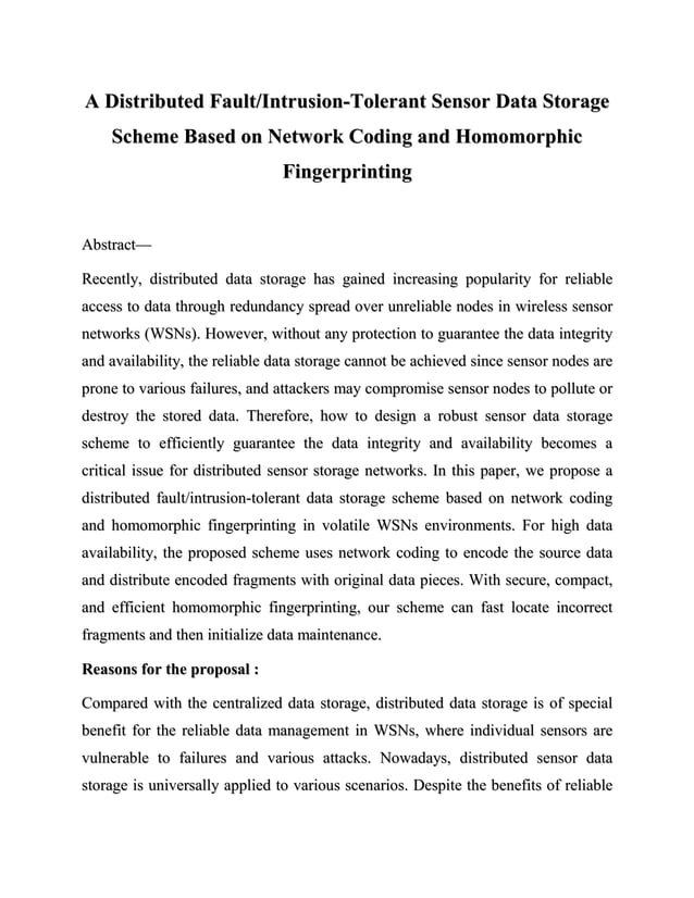 A distributed fault intrusion tolerant sensor | PDF