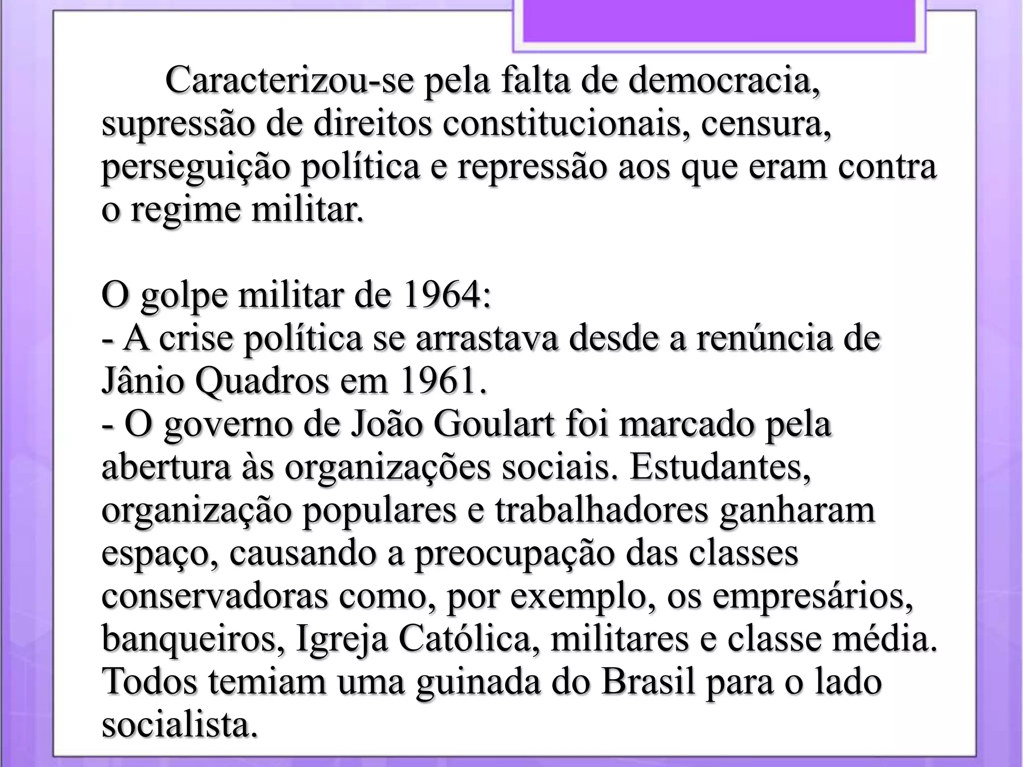 A Ditadura Militar no Brasil | PPT