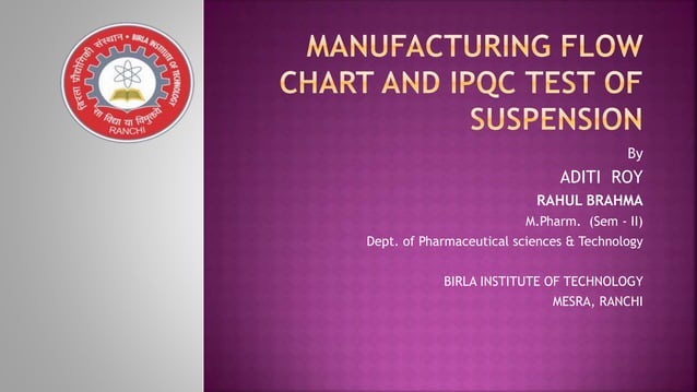 Manufacturing Flow Chart And IPQC Test Of SUSPENSION | PPTX