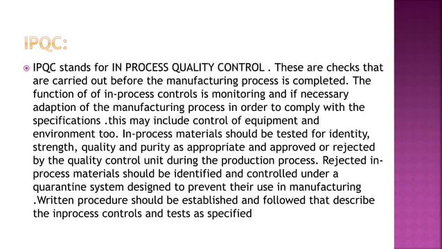 Manufacturing Flow Chart And IPQC Test Of SUSPENSION | PPTX
