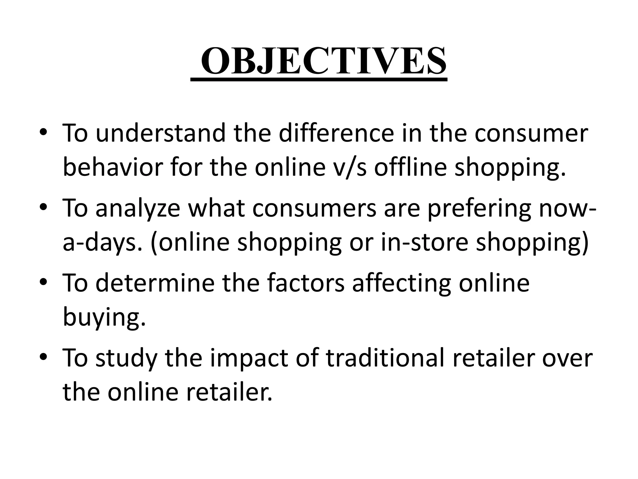 survey on online v/s offline shopping | PPTX