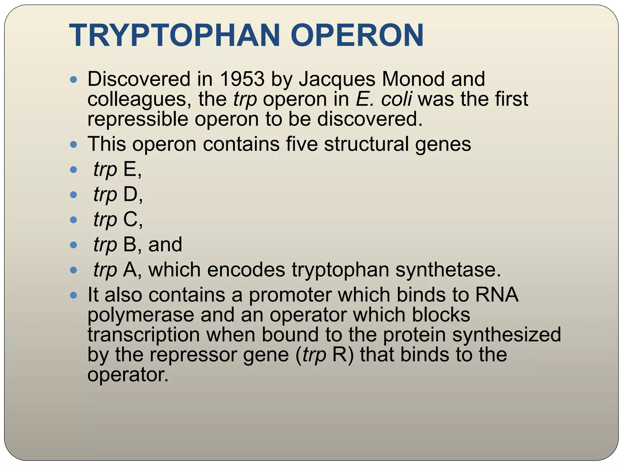 Regulation of Prokaryotic gene expression | PPTX
