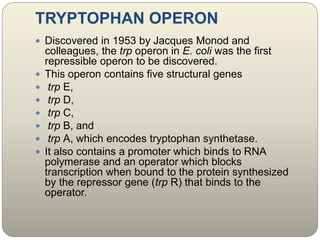 Regulation of Prokaryotic gene expression | PPTX