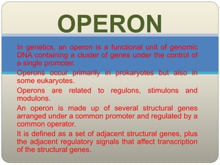 Regulation of Prokaryotic gene expression | PPT