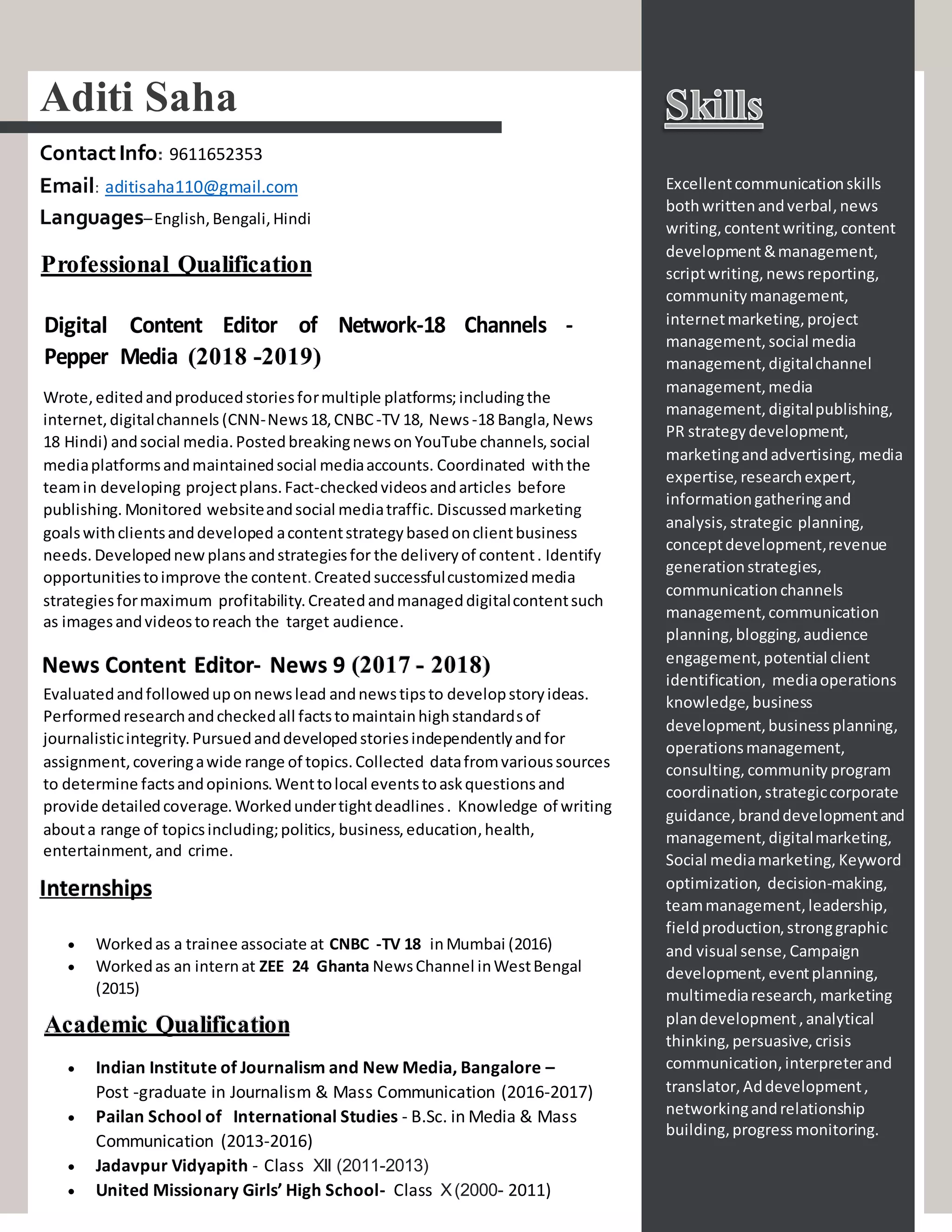 Aditi _Resume | PDF