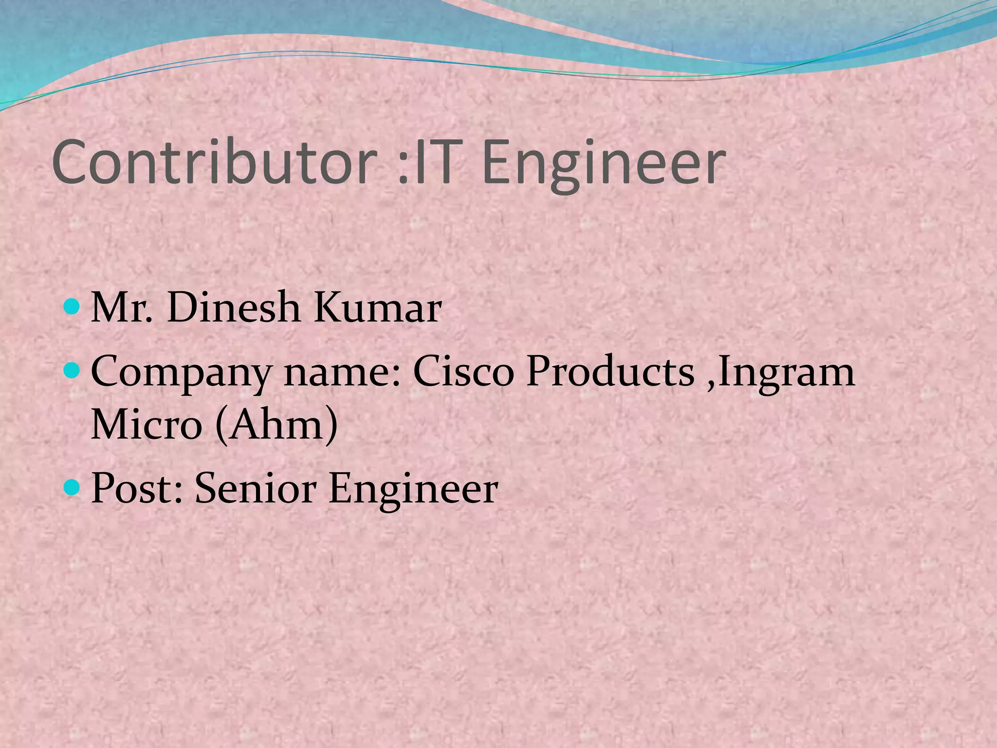 Interview of a contributor | PPT