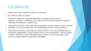 Aditivos en alimentos | PPT