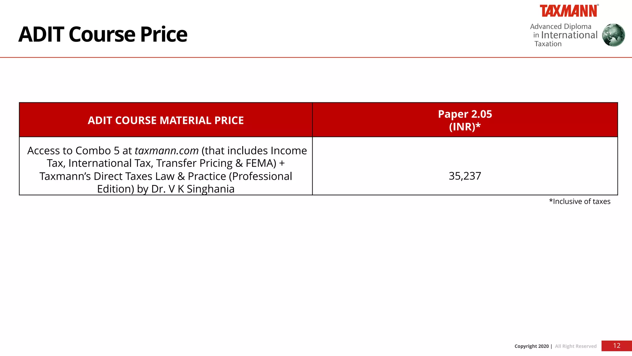 Taxmann's Advanced Diploma in International Taxation | PDF