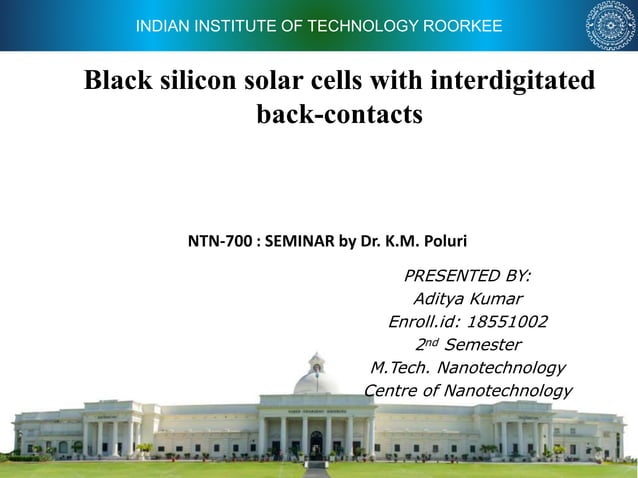 Black silicon(b-Si) solar cell | PPTX | Physics | Science