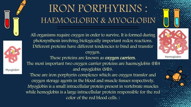 Metalloporphyrins with special reference to Iron porphyrins ( Haemoglobin and Myoglobin ) | PDF ...