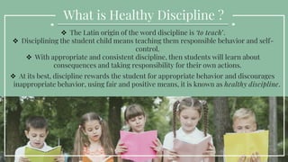 Healthy discipline among school children ( Gender Issues & Peace ...