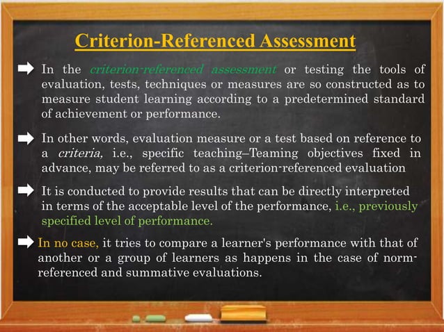 Nature of Interpretation: Norm referenced, Criterion referenced | PPTX ...