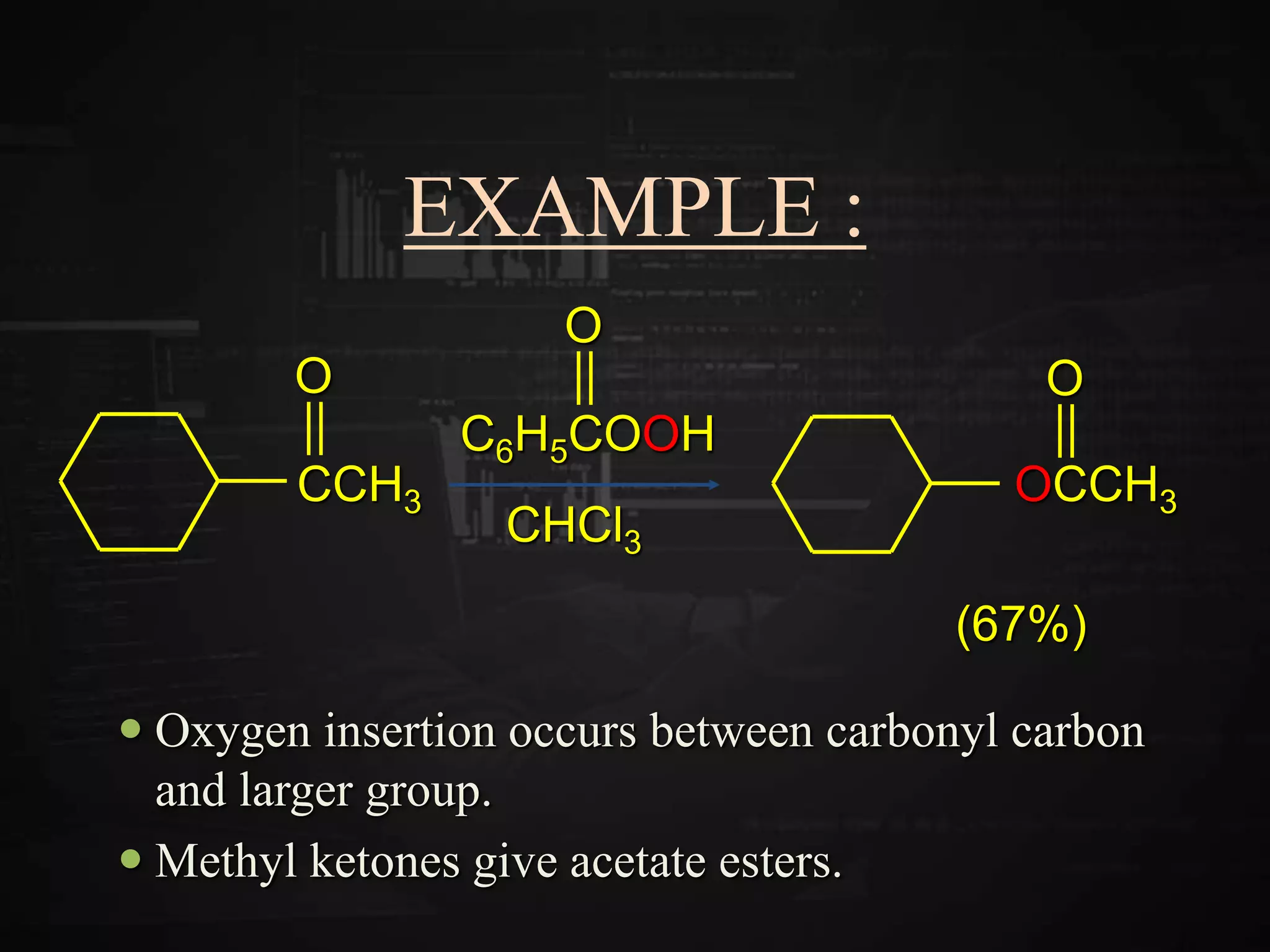 Baeyer Villiger Oxidation of Ketones, Cannizzaro Reaction, MPV | PPT