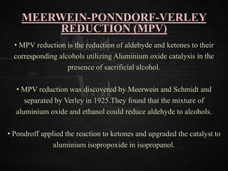 Baeyer Villiger Oxidation of Ketones, Cannizzaro Reaction, MPV | PPT