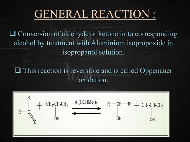 Baeyer Villiger Oxidation of Ketones, Cannizzaro Reaction, MPV | PPT
