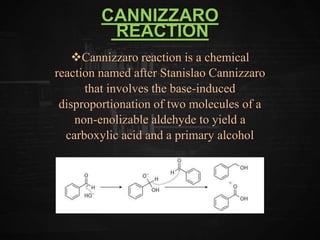 Baeyer Villiger Oxidation of Ketones, Cannizzaro Reaction, MPV | PPT