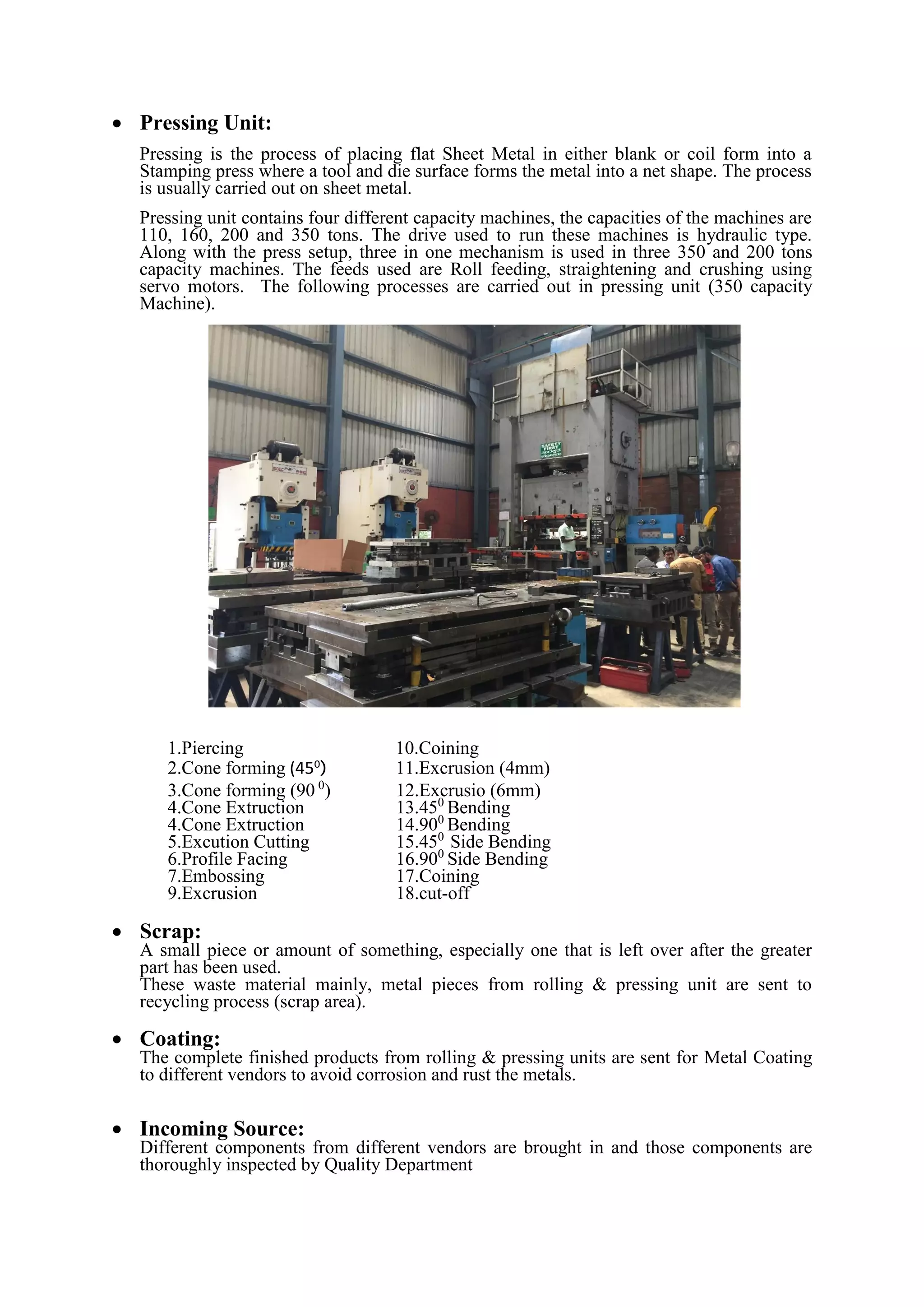 Report on Industrial visit at Aditya Auto products, Doddballapura ...