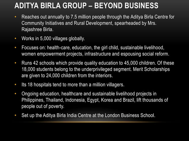 Aditya birla group presentation | PPTX