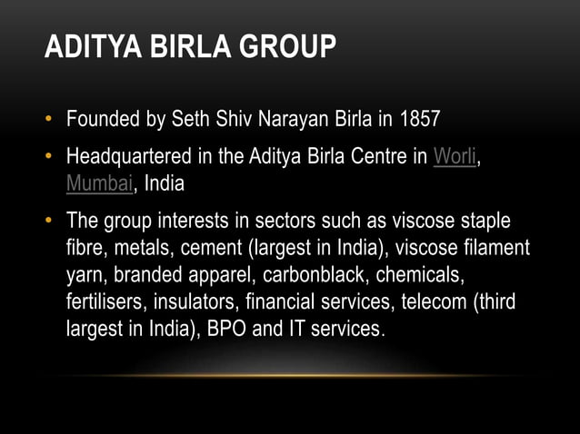 Aditya birla group presentation | PPTX